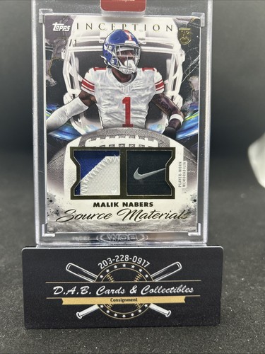 2024 TOPPS INCEPTION Malik Nabers Source Material NIKE SWOOSH PATCH #D ...
