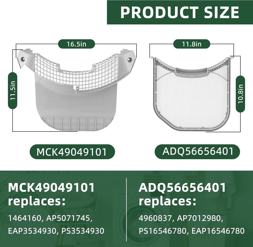 MCK49049101 & ADQ56656401Dryer Lint Screen Cover Lint Filter Screen | eBay