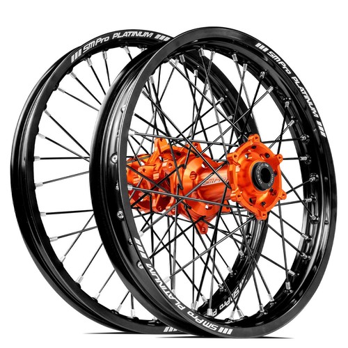 KTM 250 XC 2003-2019 SM Pro MX SNR Wheel Set 21/18 Black Rims Orange ...