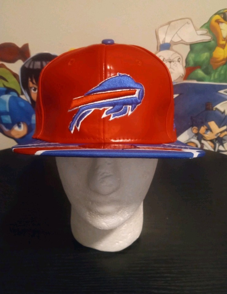 New Era 9fifty NFL Buffalo Bills Red Leather Snapback Hat Logo ...