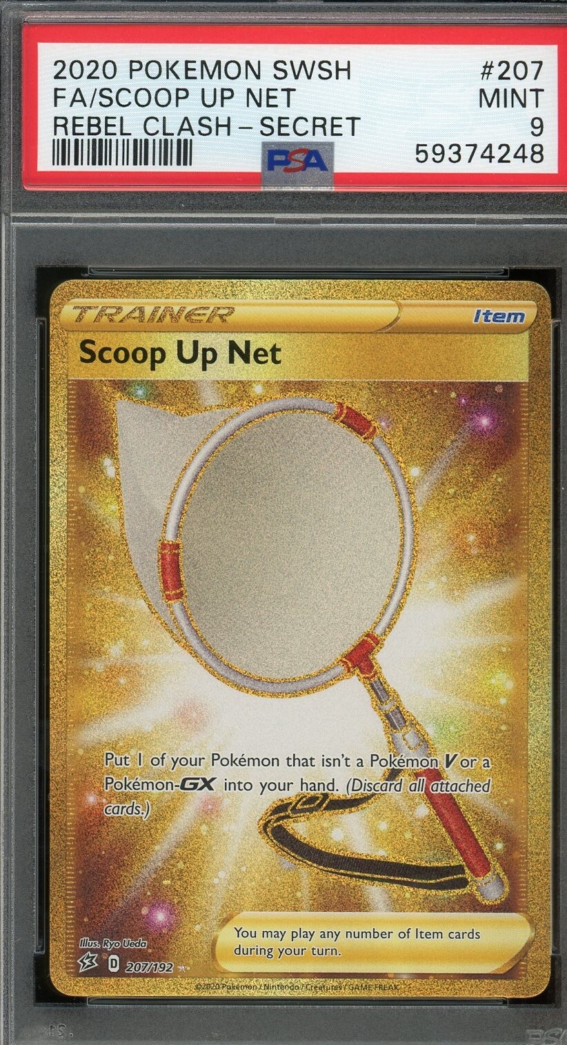 2020 Pokémon SWSH Rebel Clash Scoop Up Net 207/192 FA Secret PSA 9 MINT ...