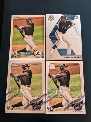 (4) Jesus Sanchez 2021 Topps Chrome Rookie Card #101 RC Miami Marlins ...