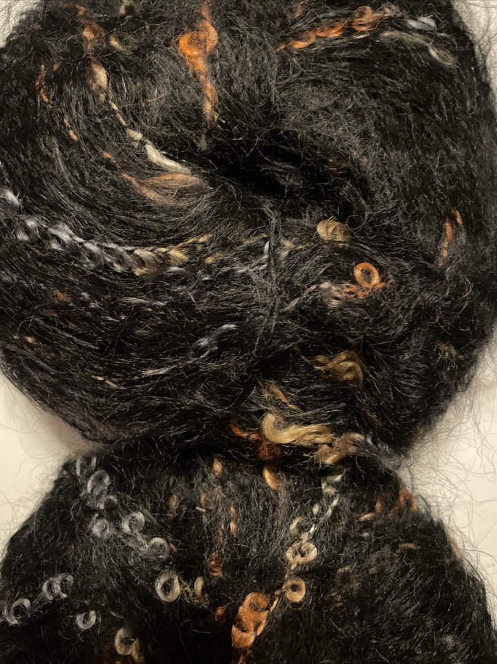 Scandal Milan Tricot Mohair Yarn 9 Skeins Made in France Black with ...