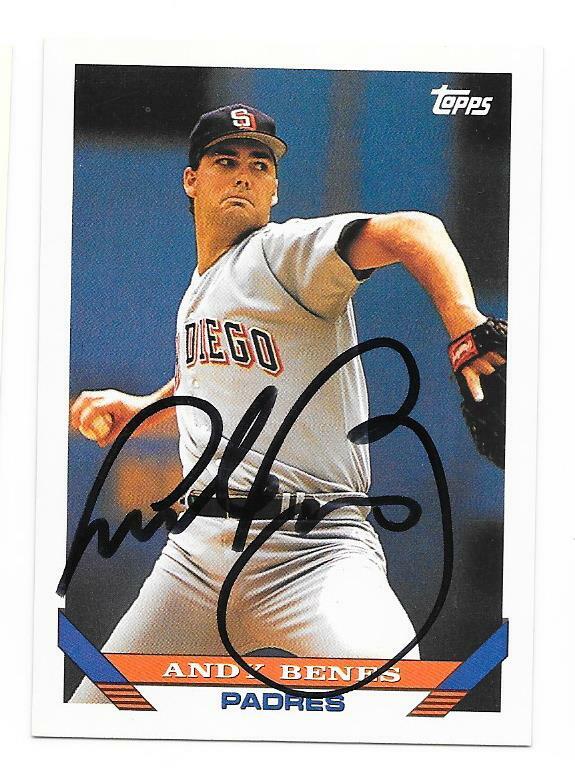 ANDY BENES 1993 TOPPS AUTOGRAPHED SIGNED # 568 SAN DIEGO PADRES | eBay