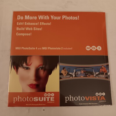 MGI Photosuite 4.0 / Photovista 2.0 Photo Editing Software CD-ROM Flat ...