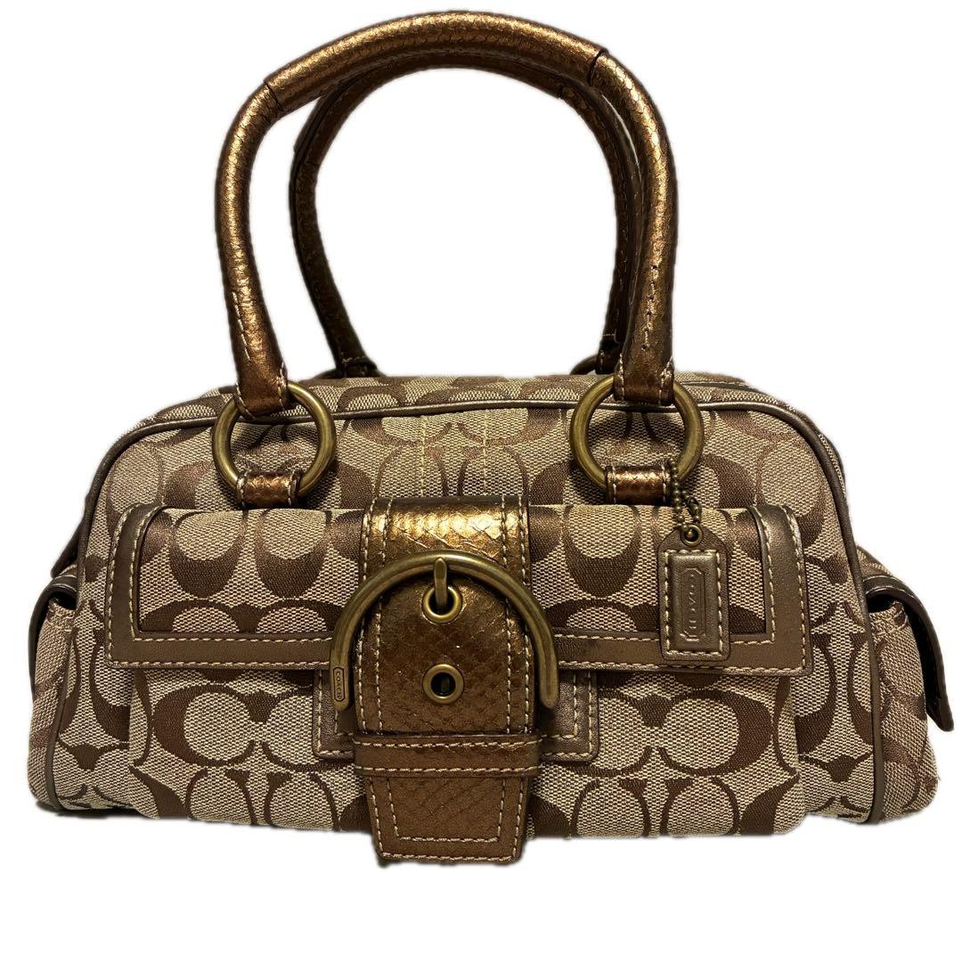 COACH Soho Signature Mini Boston Bag Women Authentic … - Gem