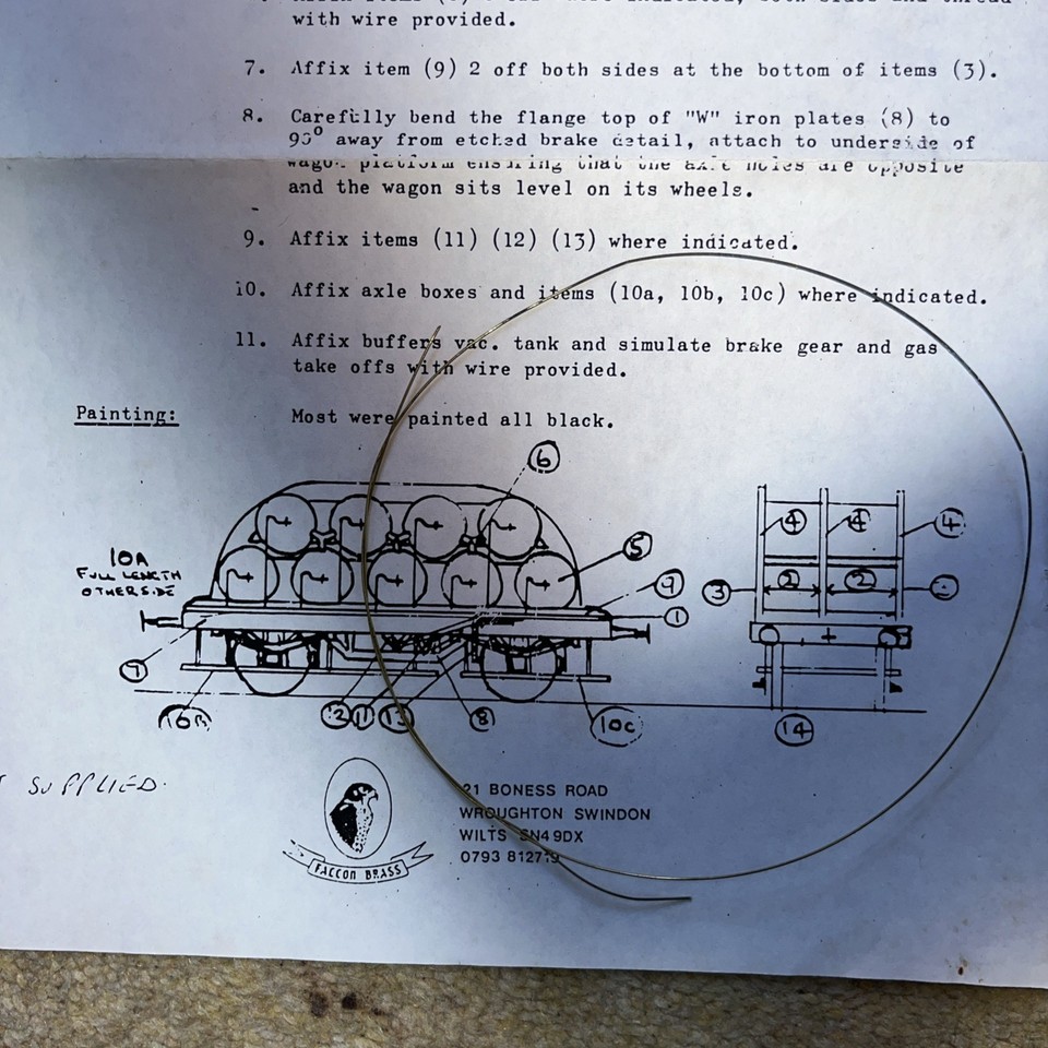 Falcon Brass Models 4mm brass kit -GWR Cordon multi gas tank wagon New ...