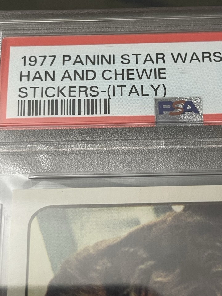 1977 Panini Star Wars Stickers ITALY 118 Han And Chewie PSA 10 POP 4 ...