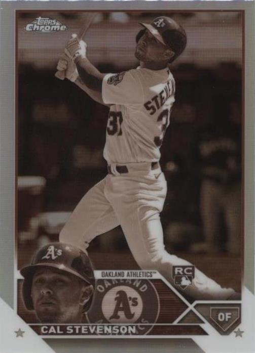 2023 Topps Chrome Cal Stevenson RC Sephia #199 Oakland Athletics | eBay