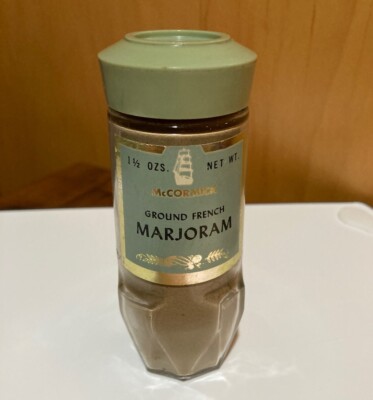 Vintage McCormick Spice Jar Avocado Green Lid Gold Label Marjoram | eBay