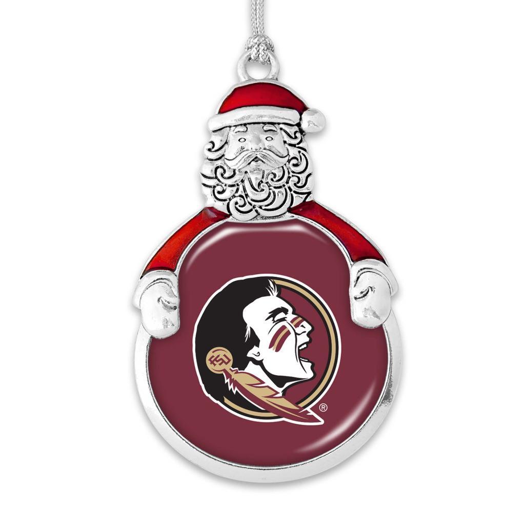 Florida State Seminoles Red Santa Claus Silver Christmas Ornament ...
