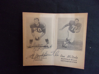 Al Bemiller Buffalo Bills Signed Vintage 1960's Business Card w/Ron ...