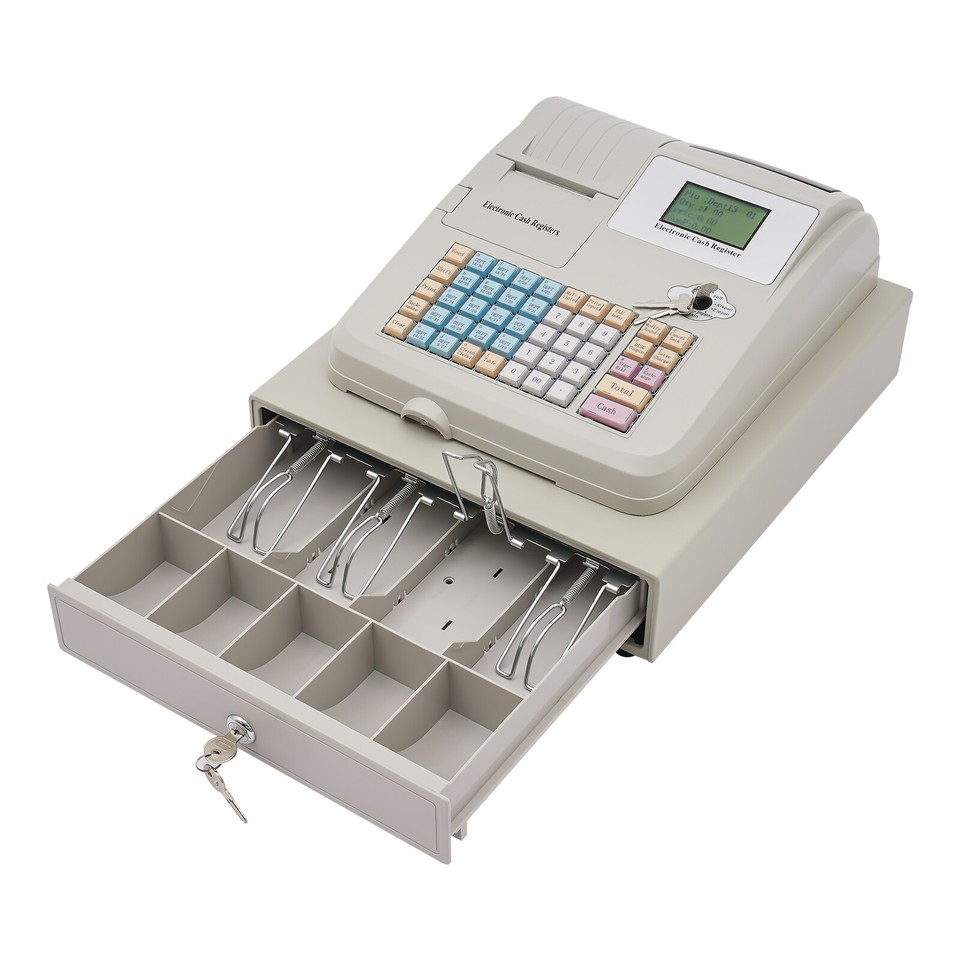 48 Keys Electronic Cash Register Point-of-sale (pos) System W/adapter ...
