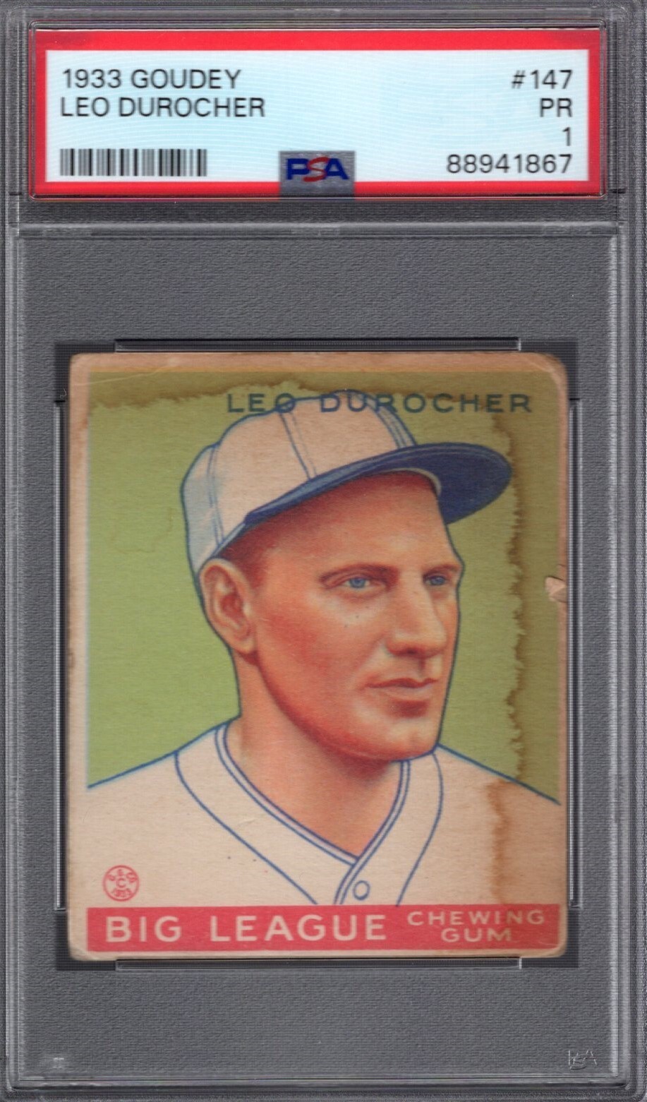 1933 Goudey #147 LEO DUROCHER (RC-HOF) PSA 1 PR St. Louis CARDINALS | eBay