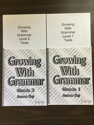 Growing With Grammar, Grade 1 & Grade 2 Answer Keys & Tests, lot of 4 ...