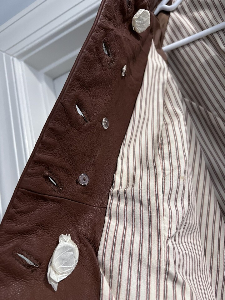 NWT Women's Vintage MetroStyle Leather Jacket Double Button Front SZ 10 ...