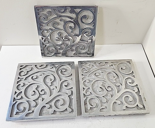 (3) Wilton Industries 2003 COPCO 7" Aluminum Scroll Design Footed ...