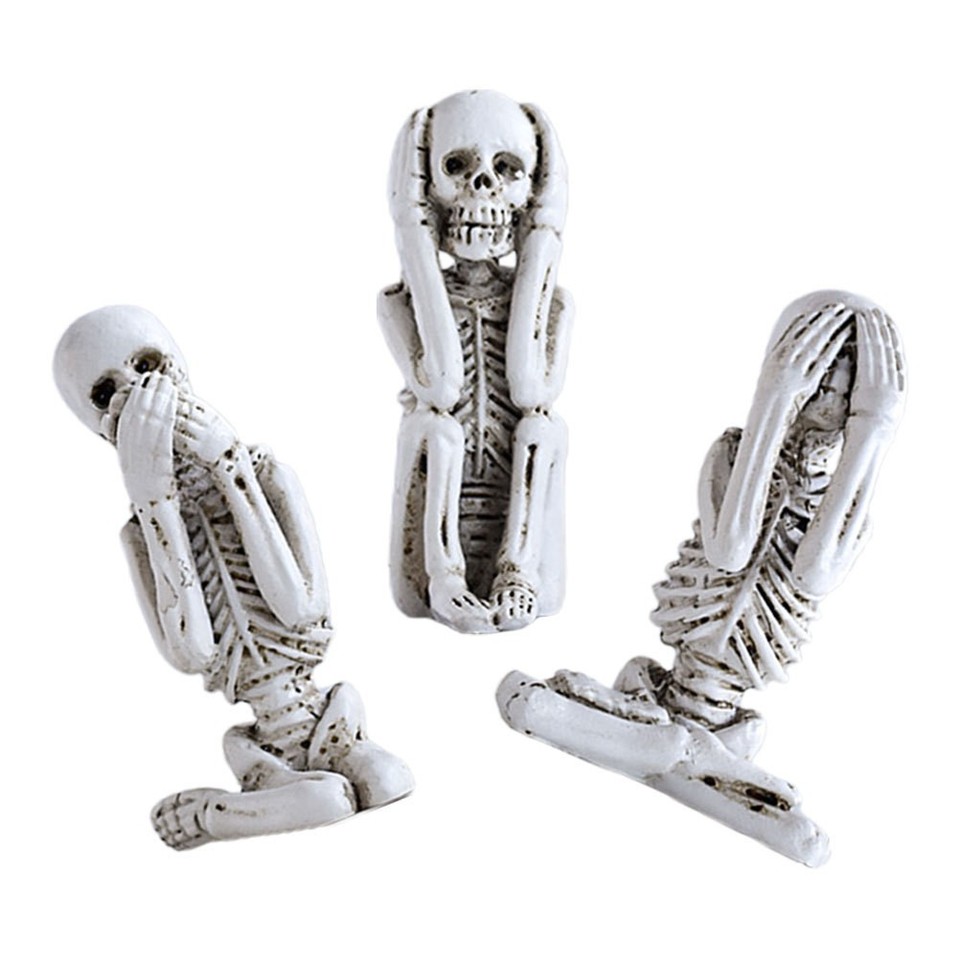 3 Pcs Skeleton Figurines Resin Sculptures for Room Desktop Decoration ...