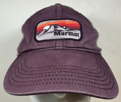 Marmot Trucker Hat Purple Mesh Snapback Cap Mountain Patch Hike | eBay