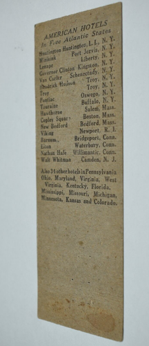 Necho Allen Hotel Pottsville PA 20 Front Strike Matchbook Cover | eBay