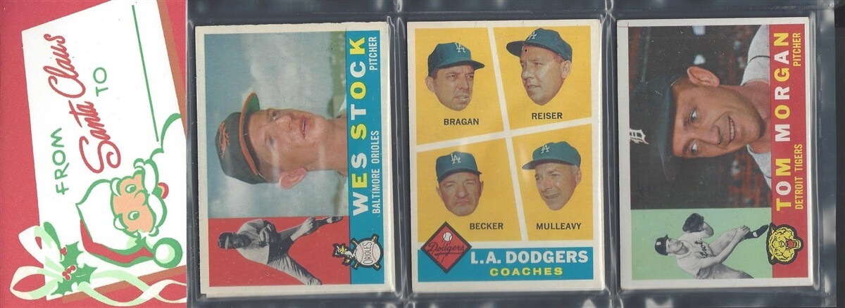 1960 Topps 12 Card Holiday Design Baseball Rack Pack...LA Dodgers ...