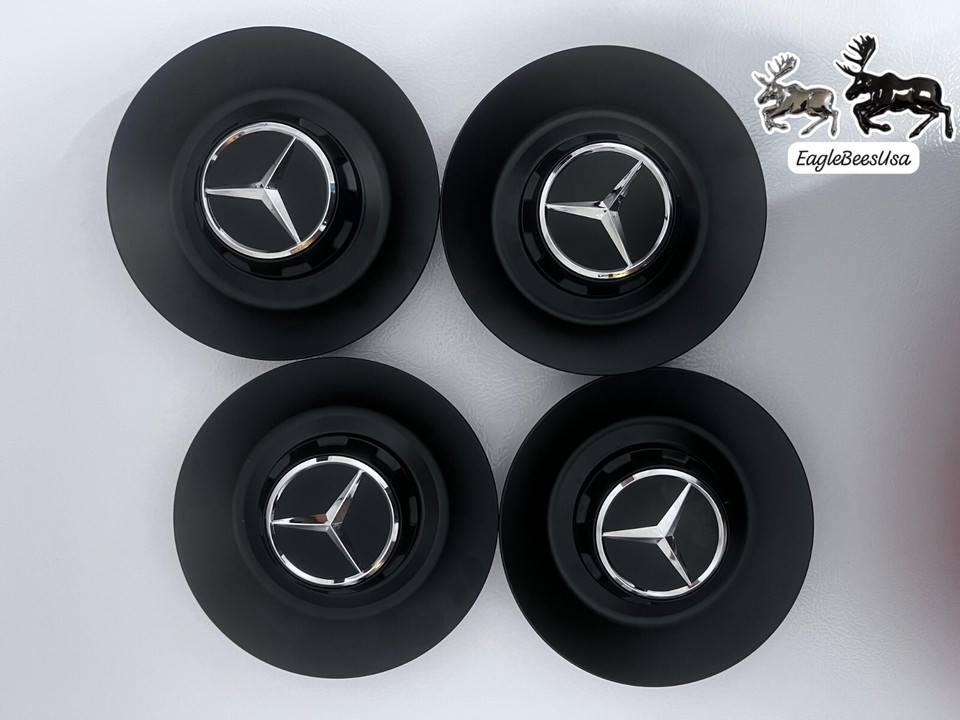 4x Black Mercedes Benz Center Caps G63 G550 G Wagon AMG Wheels ...