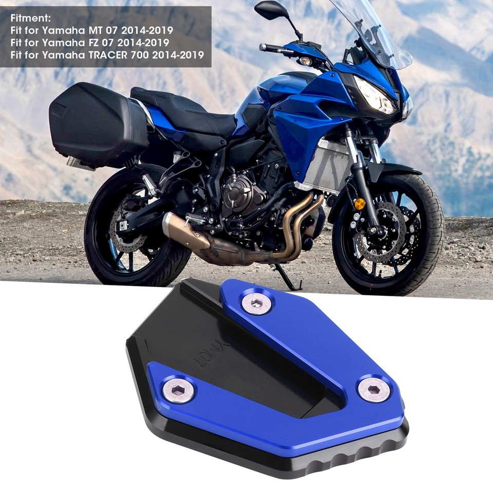 ༝Blue Kickstand Extension Pad Anti Slip Side Stand Support Fit For MT ...