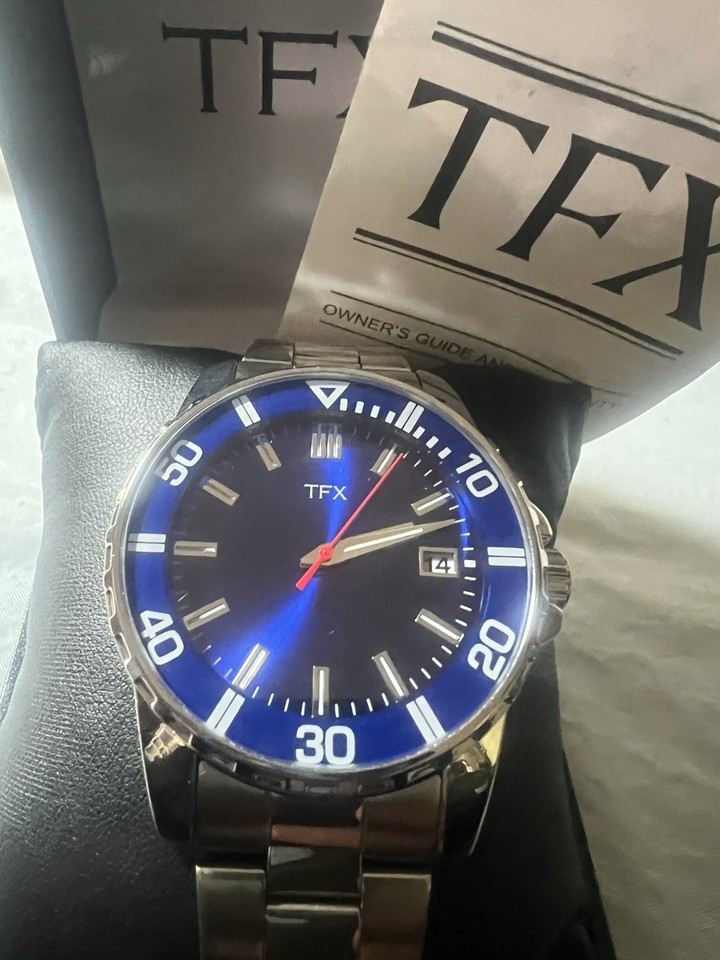 SALE,,T FX By Bolova, navy blue, stainless steel, 45 mm case,36B111,W/R ...