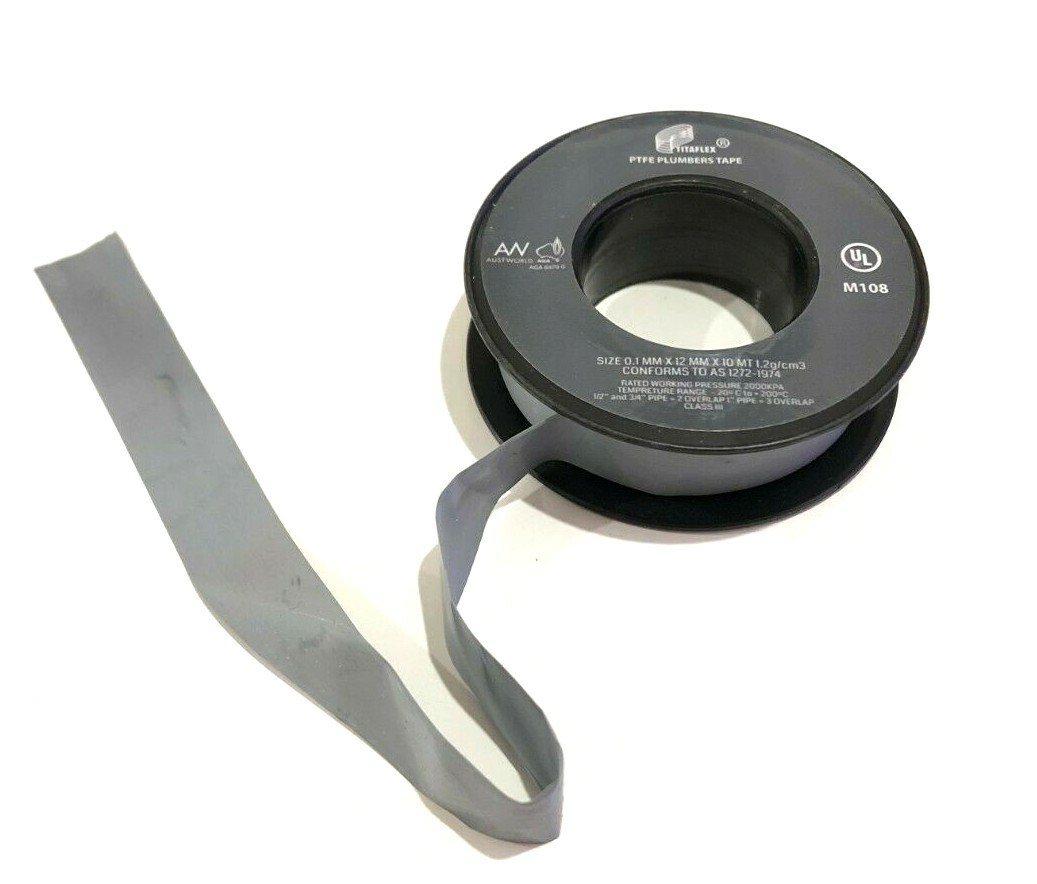 10Pk AW M108 10m Grey Water & Gas PTFE Teflon Plumbing Thread Seal Tape ...