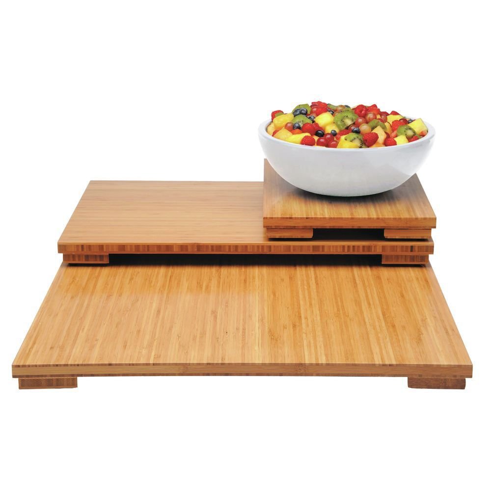Hubert® Expressly Hubert Rectangular Bamboo Deli Riser - 24"L x 30"W x ...
