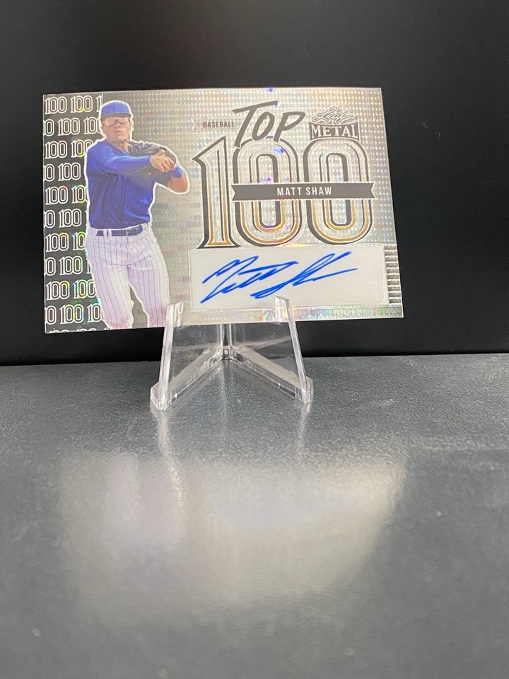 Matt Shaw Auto /6 - 2023 Leaf Metal, Top 100 Silver Pulsar T1-MS1 | eBay