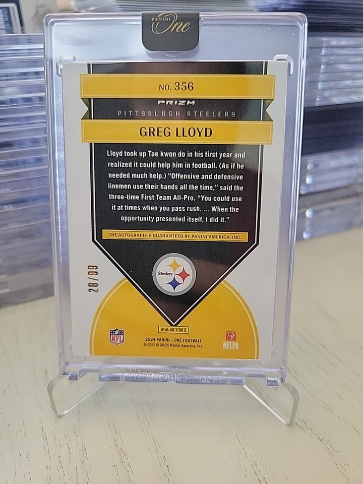 2024 Panini One - Greg Lloyd Once In A Franchise Auto /99 Steelers Legend | eBay