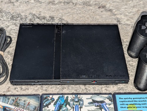 Official Sony Playstation 2 PS2 Slim SCPH-70012 Console Lot Bundle ...