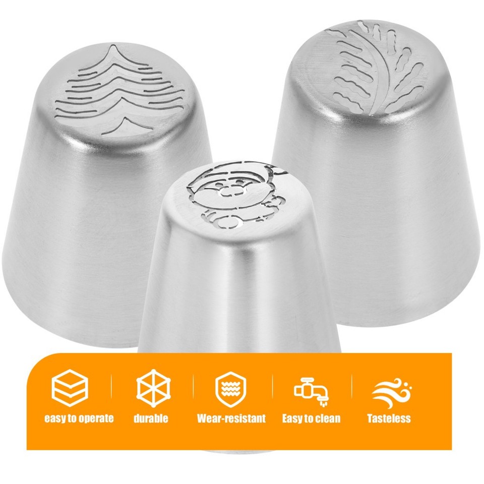 5 Pcs Pastry Nozzles Stainless Steel Cake Decoration Cream Squeeze ...