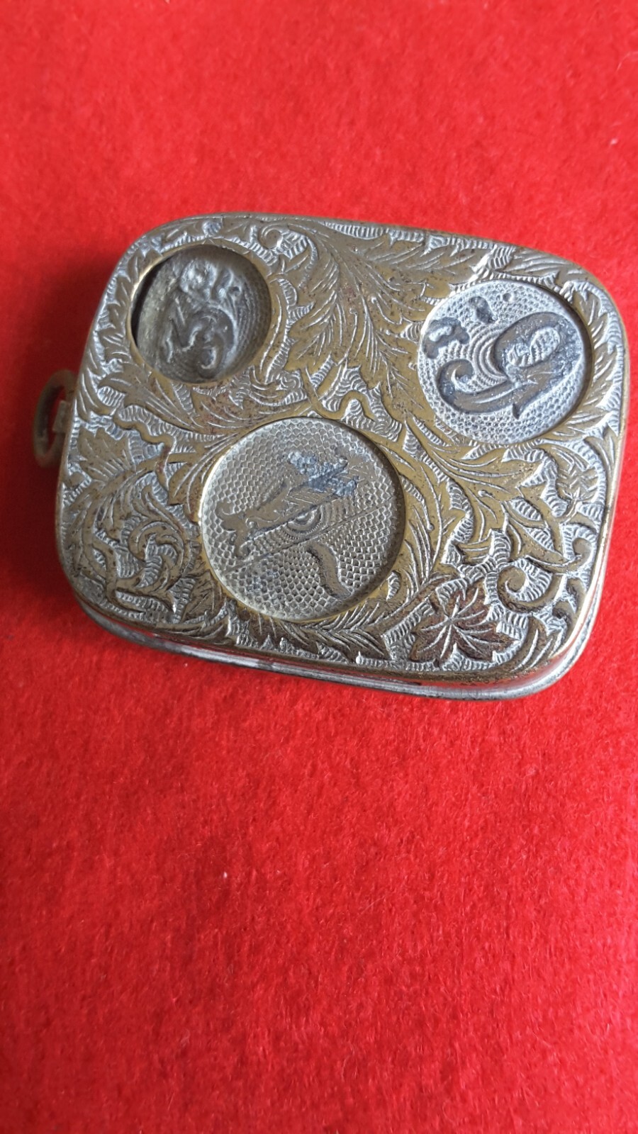 ANTIQUE SILVER/NICKEL PLATED DOUBLE SIDED COIN HOLDER | eBay
