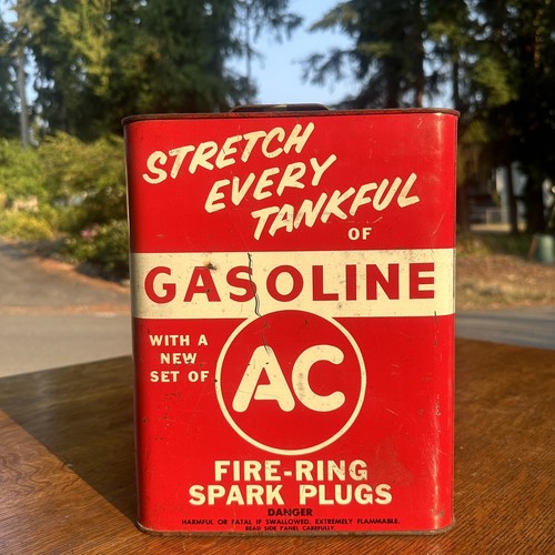 Vintage AC Fire Ring Spark Plugs 2 Gallon Gasoline Can | eBay
