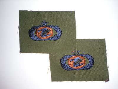 USAF ADMINISTRATION SPECIALIST 7 LEVEL BADGE - SUBDUED - ON OD TWILL ...