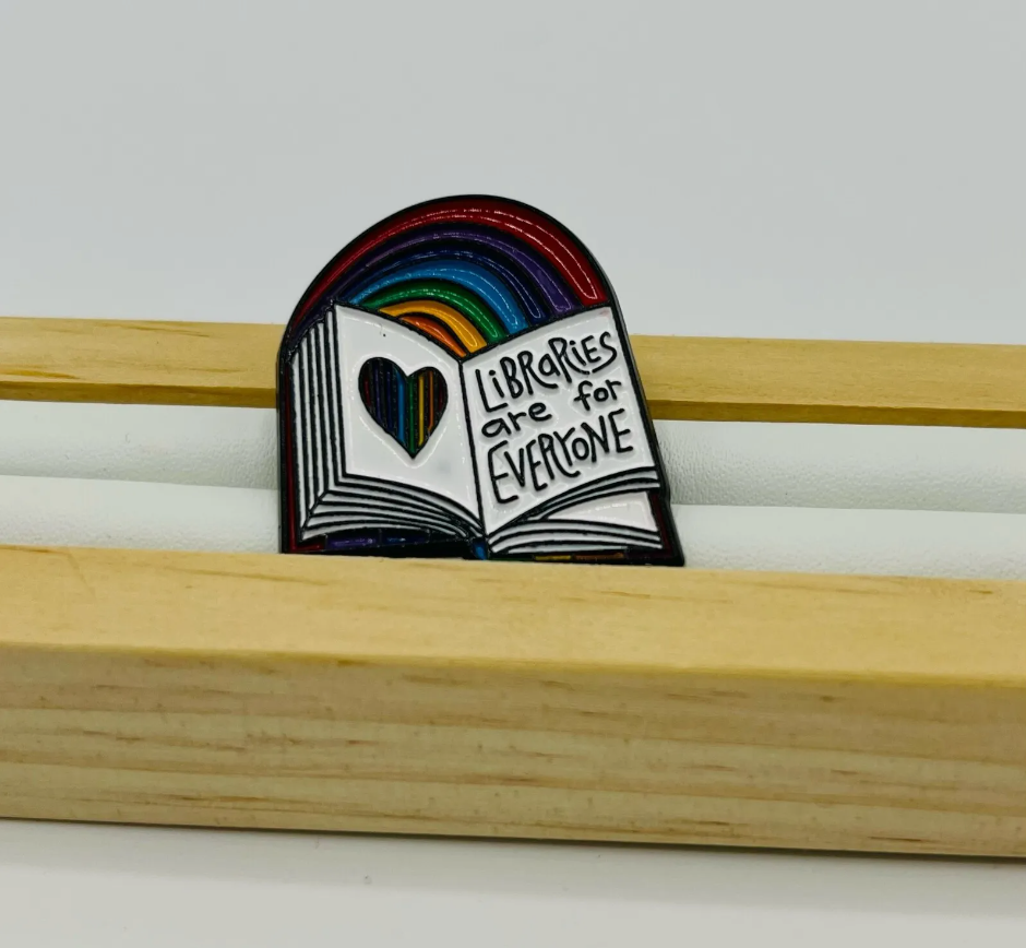 📚 "Libraries Are For Everyone" Enamel Pin with Rainbow Accent 🌈 | eBay