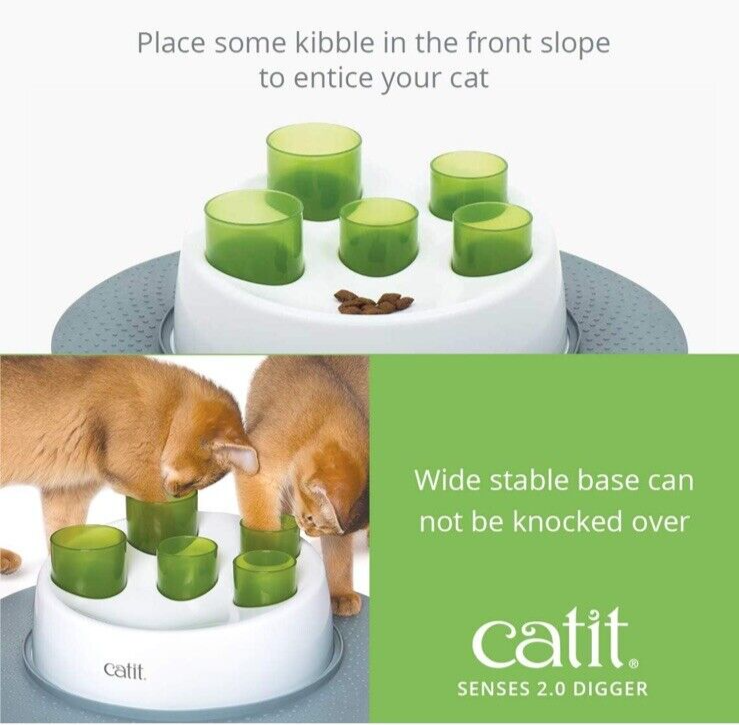 Cat Catit Senses 2.0 Digger Interactive Slow Feeder Turn Mealtime into ...