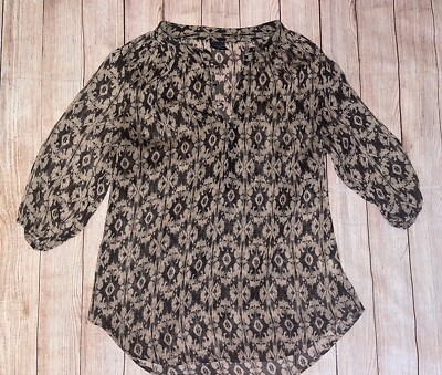 Women’s Medium 8-10 Faded Glory Brown Sheer Blouse | eBay
