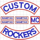 custom 12" rocker 7 pcs Biker vest Embroidered rockers FULL SET - Sew ...