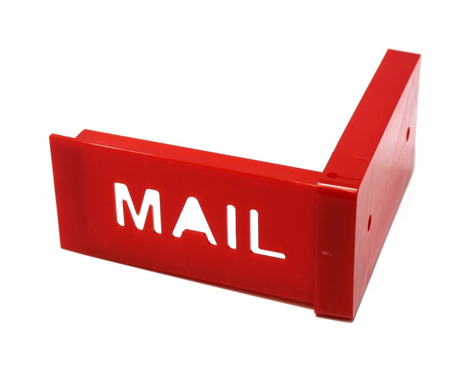 Plastic Front Mount Red Mailbox Flag for Brick, Stone Mailboxes Mail ...