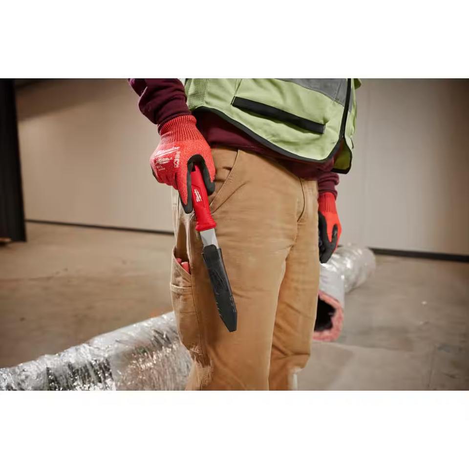 Milwaukee Duct Knife W/5.5 In. Stainless Steel Blade and Sheath Plastic ...