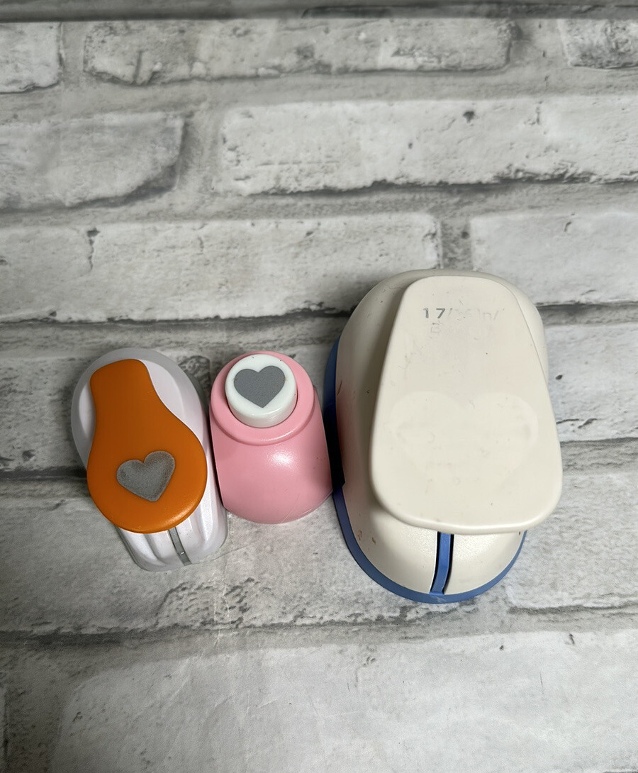 Set Of 3 Heart Hole Punch, Heart Punches for Paper Crafts Under And 1 ...
