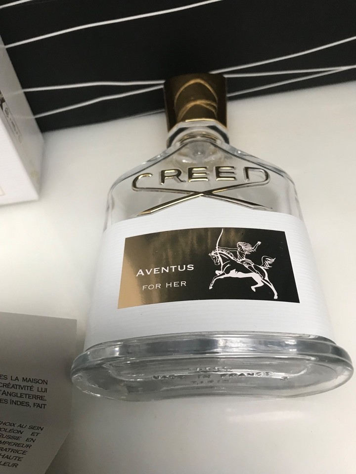 Creed Aventus For Her 75ml Eau de Parfum Spray EMPTY BOTTLE, CARDS AND ...