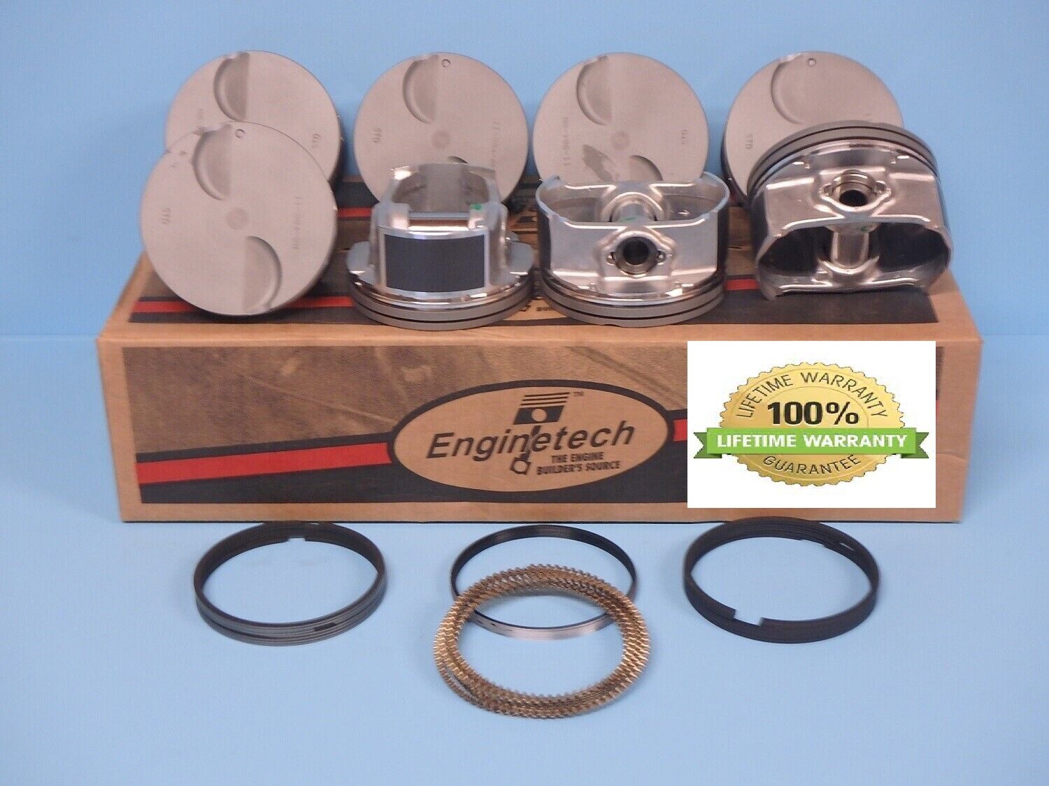 (8) ENGINETECH CHEVROLET GM GENIII 6.2 L92 NEW HYPEREUTECTIC PISTONS ...