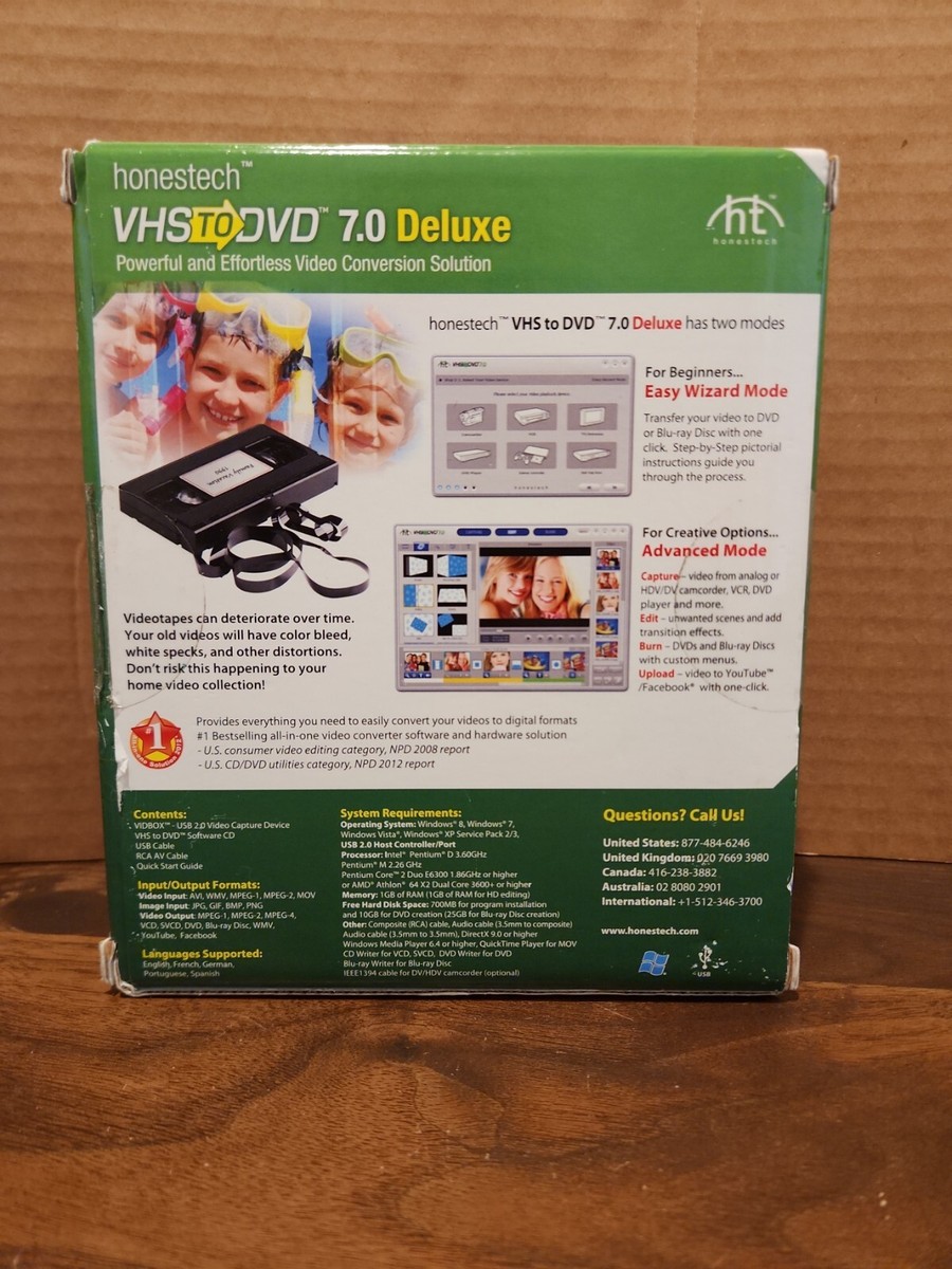 Honestech Vhs To Dvdbluray 70 Deluxe Video Conversion