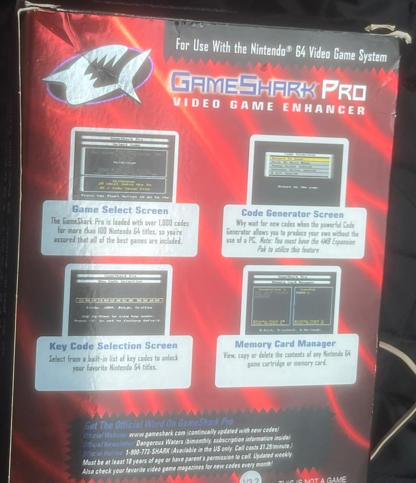 GameShark Pro V3.3 Video Game Enhancer Nintendo 64 N64 Complete CIB ...