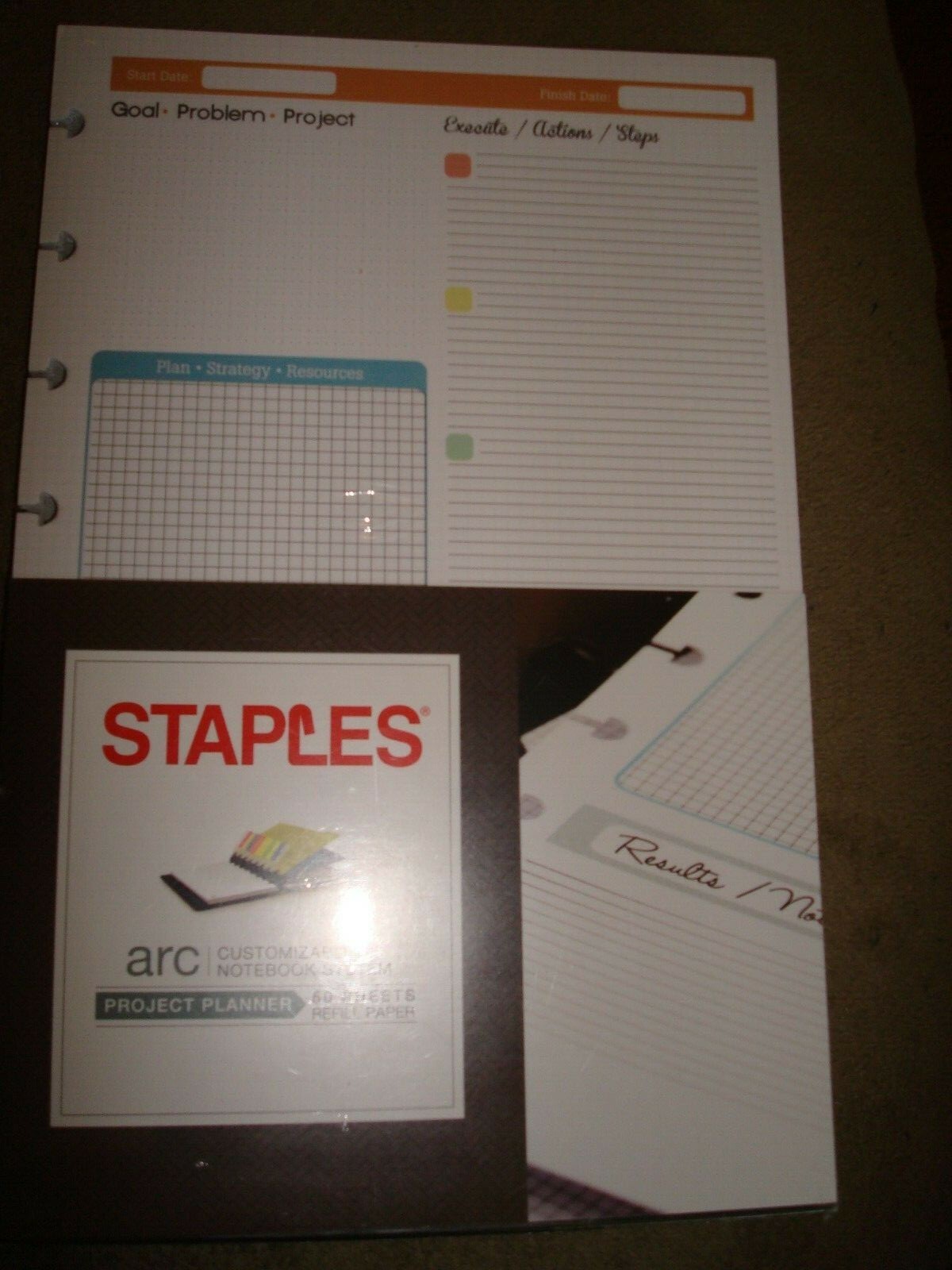 Staples Arc Customizable Notebook System Project Planner 50044 for sale ...