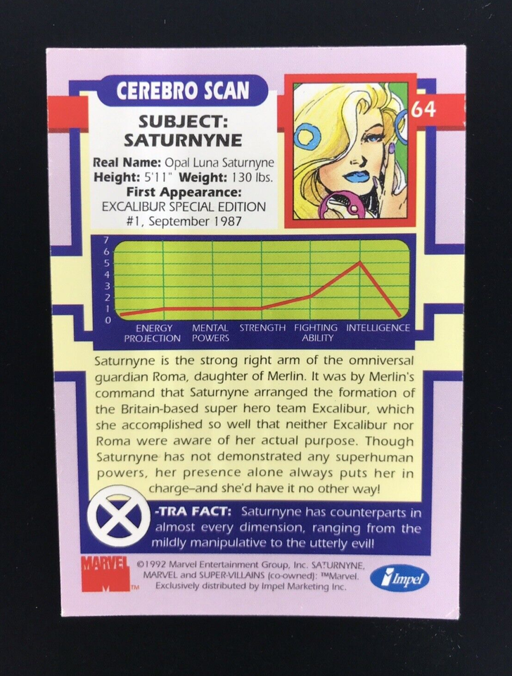 Saturnyne 1992 Marvel Super Villains #64 Impel Comic Card | eBay